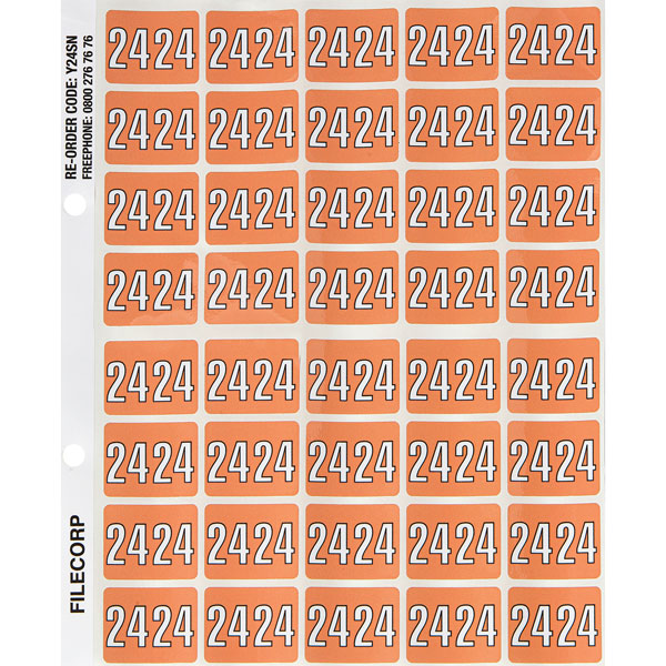 FILECORP C-EZI YEAR LABEL 2024 Y24SN SHEET 40 Office Products Depot